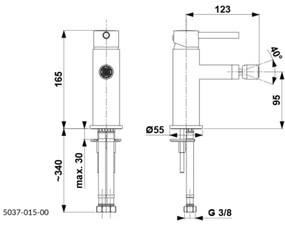 KFA Armatura 5037-015-00- Bidetová baterie + výpusť s přepadem MOZA lesklý chrom