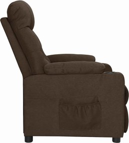 Polohovací křeslo tmavě hnědé textil 339087
