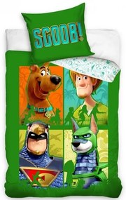 Carbotex povlečení bavlna Scooby Doo Zelená Čtyřka 140x200, 70x90 cm