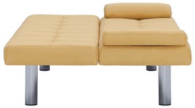 vidaXL 282190 Marketos Sofa Bed with Two Pillows Yellow Polyester