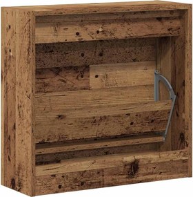 botník, výklopný, kompozitní dřevo, 57x60x21 cm, staré dřevo, Dekorino BB20260034