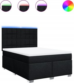 Box spring postel s matrací černá 160x200 cm textil 3292841