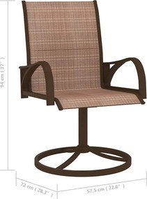 Zahradní otočné židle 2 ks textilen a ocel hnědé 312278