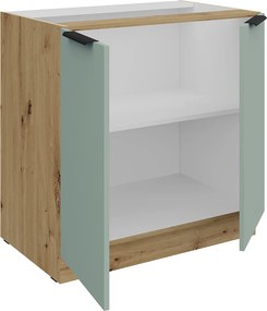 ARIA st | dolní skříňka 80 D 2F policová | 80 cm | ANTI FINGERPRINT povrch | artisan/aquamarine