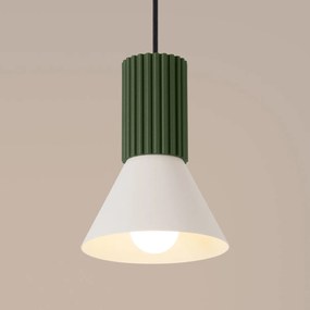 Sollux Lighting Závěsná lampa ESTRIA 1 béžová/olivově zelená