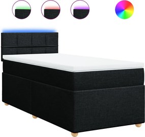 Box spring postel s matrací černá 100 x 200 cm textil 3288893