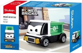 Sluban Power Bricks M38-B1072C Natahovací autíčko s očima Zelený nákla