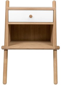 OnaDnes -20% Bílý dubový noční stolek Woodman Wiru 51 x 35 cm