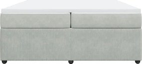 Box spring postel s matrací světle šedá 200x200 cm samet 3285662