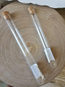 Skleněná dóza/ zkumavka s korkovým víčkem - Ø 2*19 cm / 40 ml