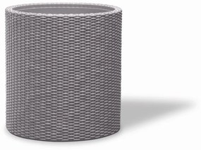 Květináč Keter Cylinder M Silver Grey