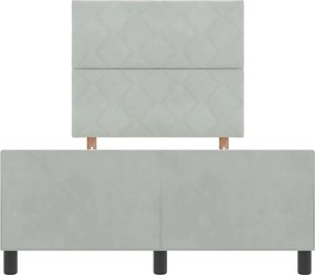 Postel s boxspringem s čelo Světle šedá 120 x 200 cm samet 3344999