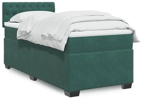 Box spring postel s matrací tmavě zelená 80 x 200 cm samet 3288471