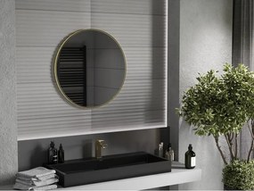 Mexen Loft kulaté koupelnové zrcadlo 70 cm, zlatý rám - 9850-070-070-000-50