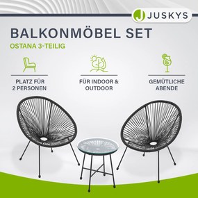 Juskys Balkonový set Ostana, 3 díly Barva: černá