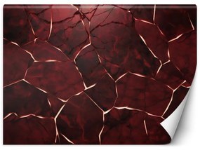 Fototapeta, Červená mramorová textura 3D - 350x245 cm