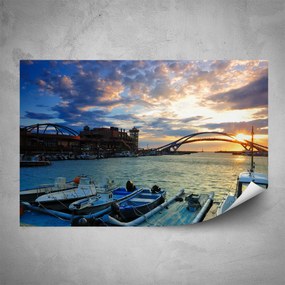 Plakát - Západ slunce v přístavu (60x40 cm) - PopyDesign