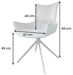 Designová otočná židle Wendell šedá / zelená