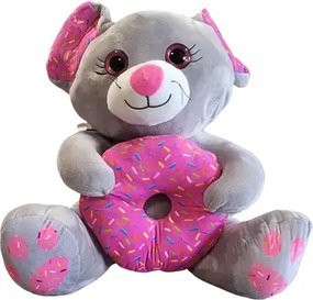 Sparkys PLYŠÁKOV Myška s donutem šedá 45 cm / Plyšák / Myška