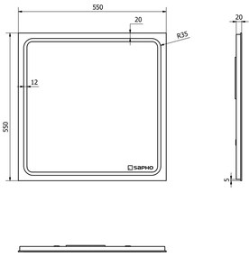 Sapho GEMINI zrcadlo s LED osvětlením 550x550mm GM055