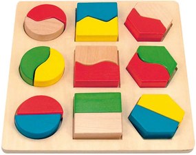 WOODY DŘEVO Destička puzzle s vkládacími tvary 18 dílků *DŘEVĚNÉ HRAČKY* 90005