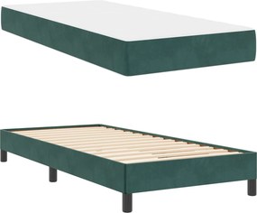 Postel s boxspringem s matrací Tmavě zelená 100 x 200 cm textil 3398674