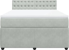 Box spring postel s matrací světle šedá 140x190 cm samet 3287746