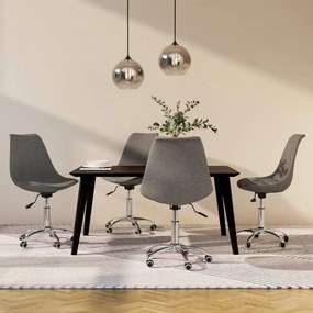 Otočné jídelní židle 4 ks světle šedé textil,  3085379
