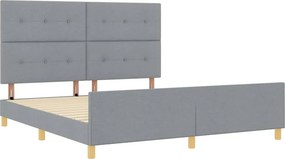 Rám postele s čelo Světle šedá 180 x 200 cm textil 3344746
