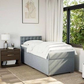 Box spring postel s matrací světle šedá 80 x 200 cm textil 3285729