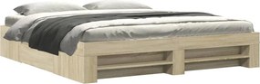 Rám postele bez matrace Dub Sonoma 200x200cm Dřevěné konstrukce 3295445