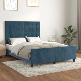 Rám postele bez matrace tmavě modrý 140x200 cm samet 3125761