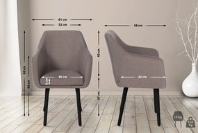 Konferenční židle Utrecht látka černá konstrukce – taupe