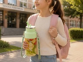 Verk Group Láhev s mixérem usb 1200 ml, hrnek na smoothie, šejker se slámkou a páskem