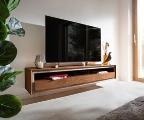 TV stolek Stonegrace 175 cm akácie hnědá kamenná dýha 3 zásuvky 1