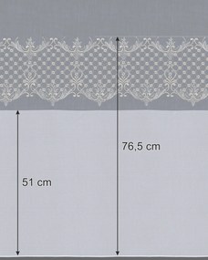 Záclona voálová jednoduchá s řasící páskou barva bílá látka poloprůhledná, pletený vzor, vzorované