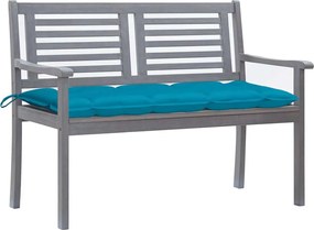 vidaXL 2místná zahradní lavice s poduškou 120 cm eukalyptus [3061041] Barva: Modrá