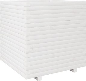 Zahradní truhlík bílý 70 x 70 x 72,5 cm masivní borové dřevo 3282585