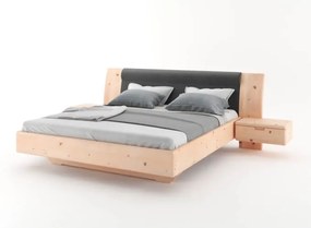 Levitující masivní postel FLABO ZIRBE s čalouněným čelem | ZIRBE | 180x200 cm | JELÍNEK nábytek