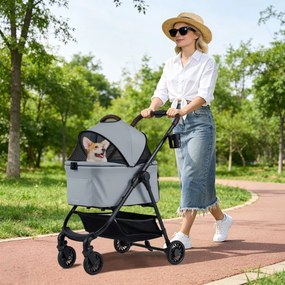 Costway 3 v 1 Pet Buggy s odnímatelným nosičem a nastavitelnou síťovanou