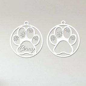 dřevo života Sada 2 dřevěných vánočních tlapek na stromeček Zvolte rozměr (cm): 7x8, Zvolte barvu dekoru: Bílá