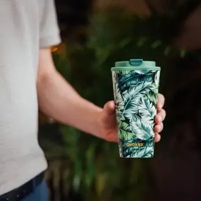 Quokka Vaso Cafe Doble Pared 450ml Jungle / Termohrnek / dvojitý plast