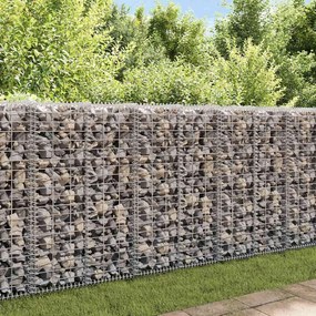 Gabionová zeď s víky z pozinkované oceli 20 x 20 x 100 cm 143575