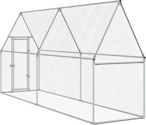 Klec pro kuřata stříbrná 400 x 100 x 190 cm pozinkovaná ocel 172551