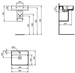 Ideal Standard Strada II Umyvadlo 50 cm T292801