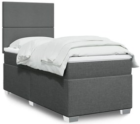 Box spring postel s matrací tmavě šedá 90x200 cm textil 3290365