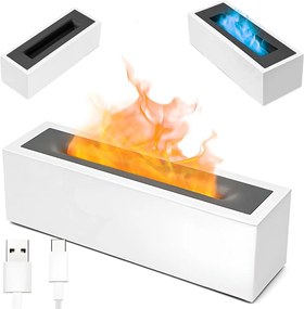 Verk Group Ultrazvukový zvlhčovač vzduchu s led a usb, plamen, aromaterapie, diffuzér