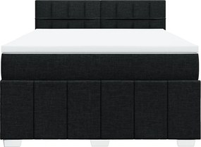 Box spring postel s matrací černá 140x200 cm textil 3289393