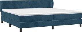 Box spring postel s matrací tmavě modrá 200x200 cm samet 3127455