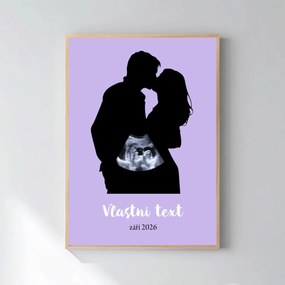 Personalizovaný magický fotoobraz v rámu - 50x70 - s párem a ultrazvukem
